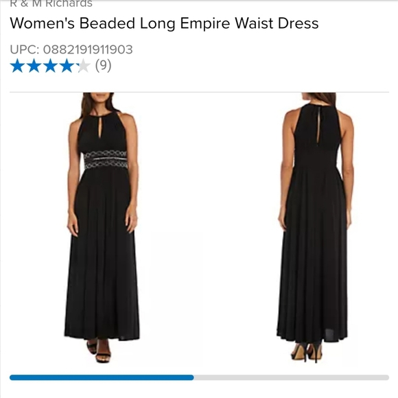 R & M Richards | Dresses | R M Richards Womens Beaded Long Empire Waist ...